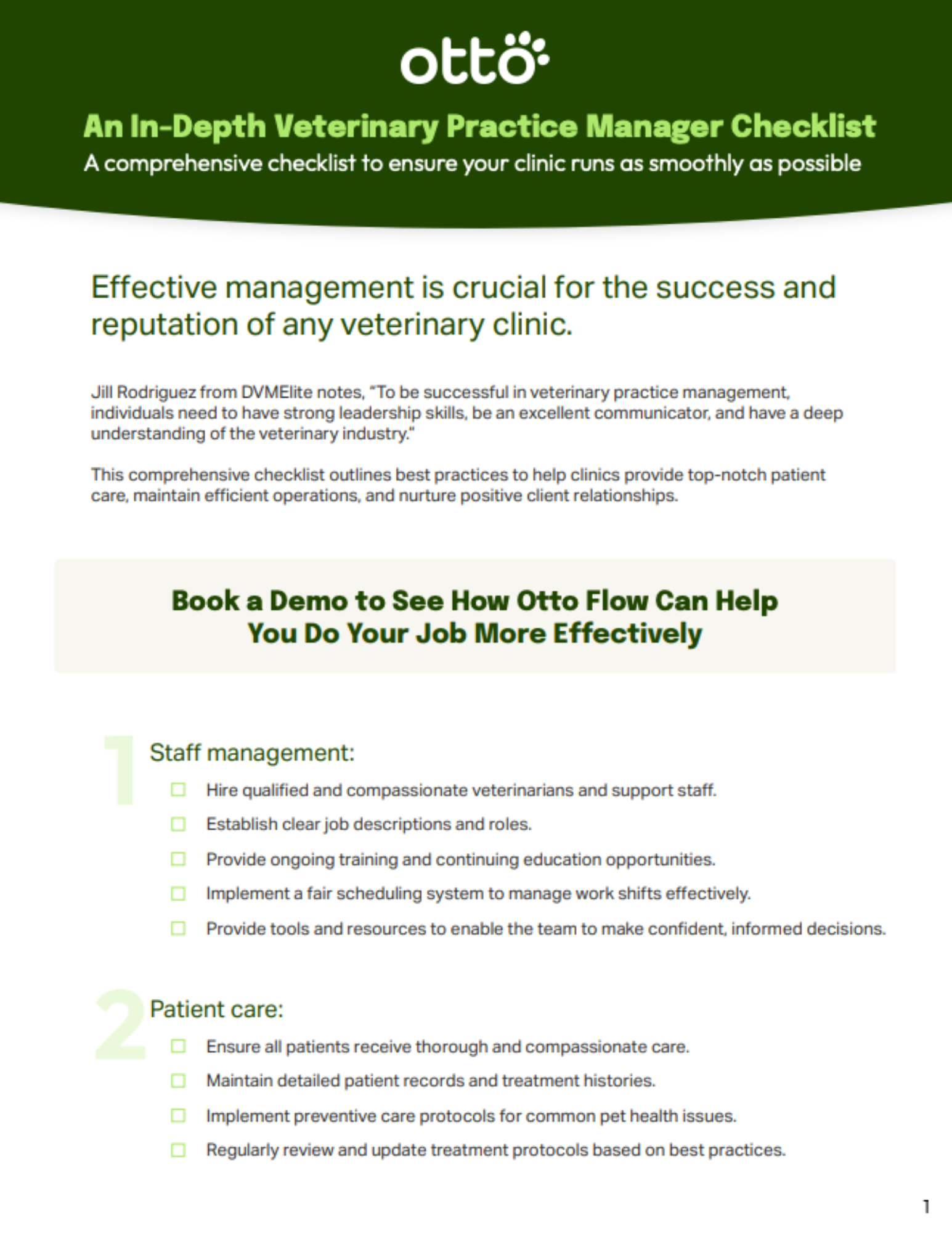 An In-Depth Veterinary Practice Manager Checklist - Otto