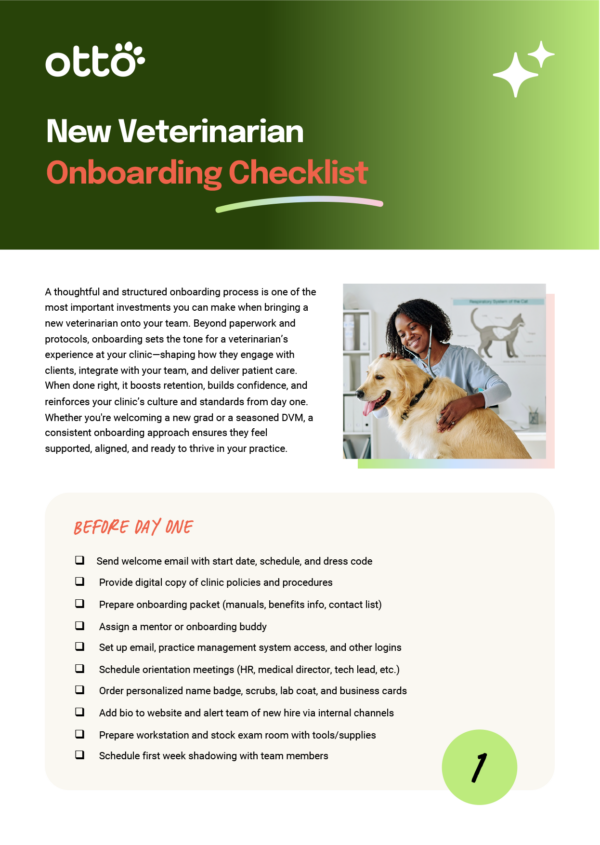 New Veterinarian Onboarding Checklist - Otto.vet