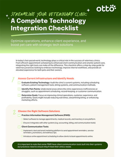 FREE Veterinary Tech Integration Checklist - Otto.vet