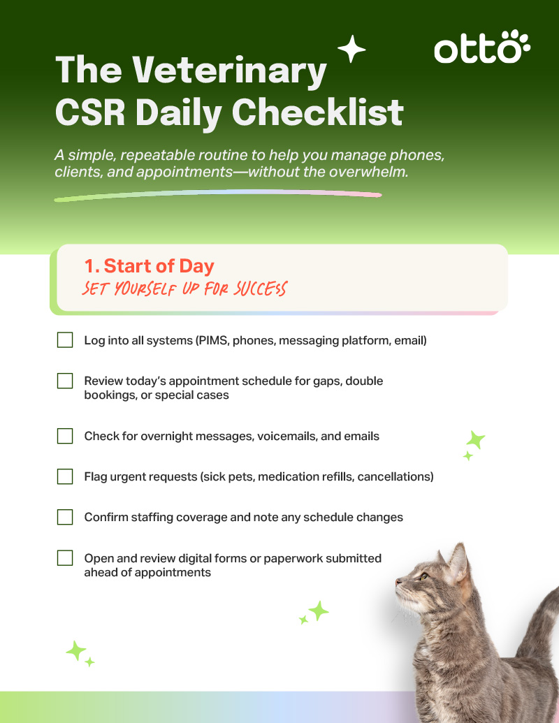 The Veterinary CSR Daily Checklist - Thank You - Otto